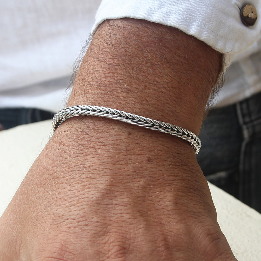 925 Silver Bracelet for Men Elegant Design Size 7 - 10 in - VY Jewelry