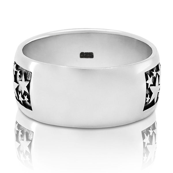 Stars Ring for Men made of 925 Solid Sterling Silver - VY Jewelry