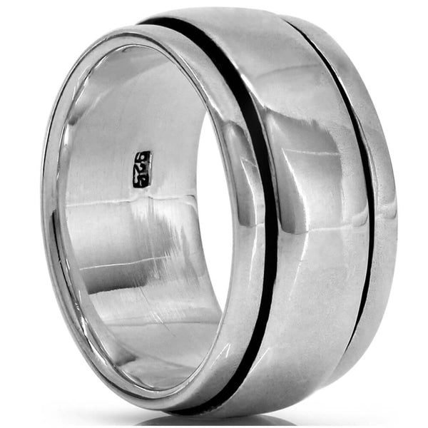 Plain Silver Ring for Men - Solid 925 Sterling, Size 7 to 14 - VY Jewelry