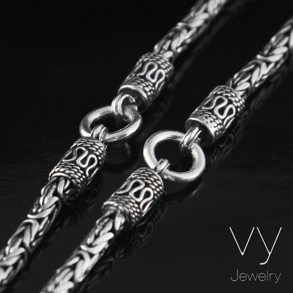 Byzantine 925 Silver Chain for Men & Women Necklace Size 20 to 30 in ...