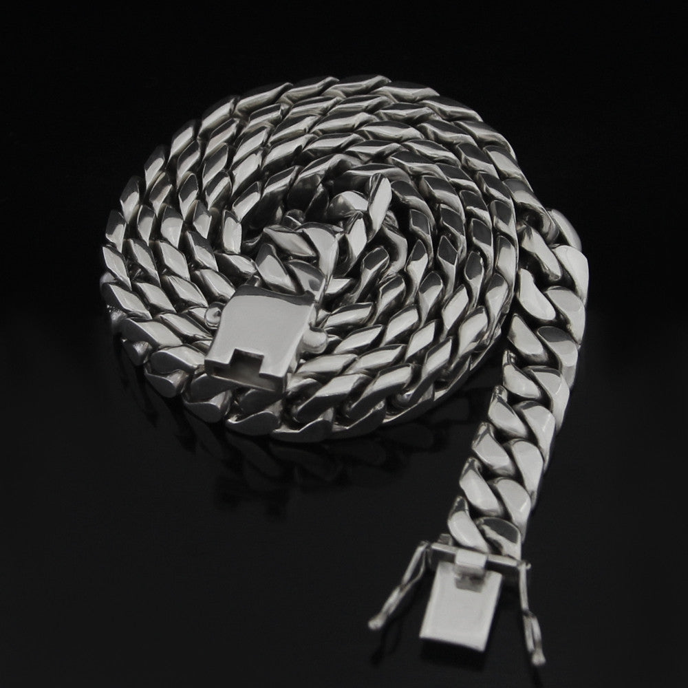 Silver Cuban Chain 10mm Link - 925 Sterling, Heavy Necklace - VY Jewelry