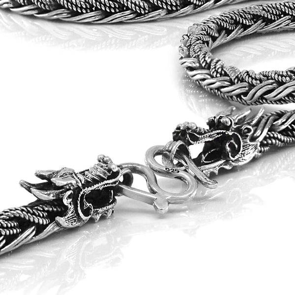 Dragon Chain - 925 Sterling Silver Men Necklace 18 to 30 in. - VY Jewelry