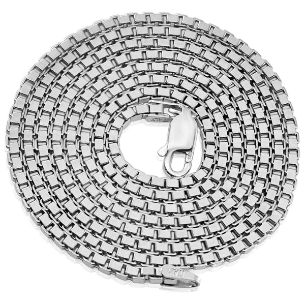Italian 925 Silver 2mm Box Chain Necklace for Men & Women - VY Jewelry