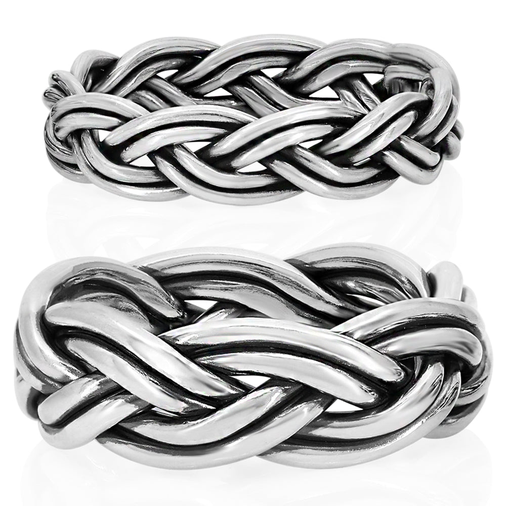 Braided Rings - Solid 925 Sterling Silver - Size 6 to 15 - VY Jewelry