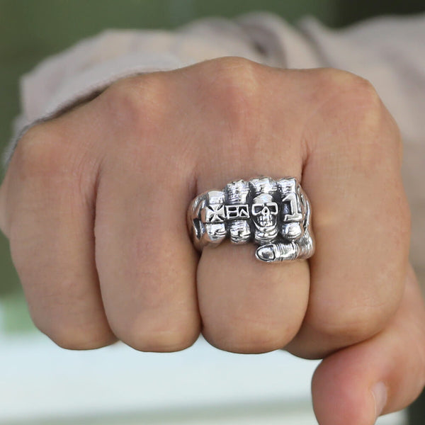 Fist Ring for Men, Bikers - Solid 925 Sterling Silver - VY Jewelry