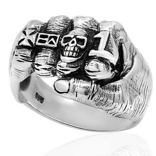 Fist Ring for Men, Bikers - Solid 925 Sterling Silver - VY Jewelry
