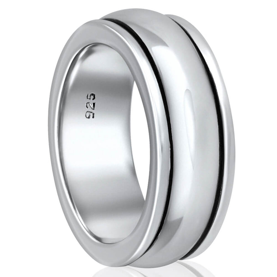 Spinner Ring - Solid 925 Sterling Silver - Size 7 to 16 - VY Jewelry