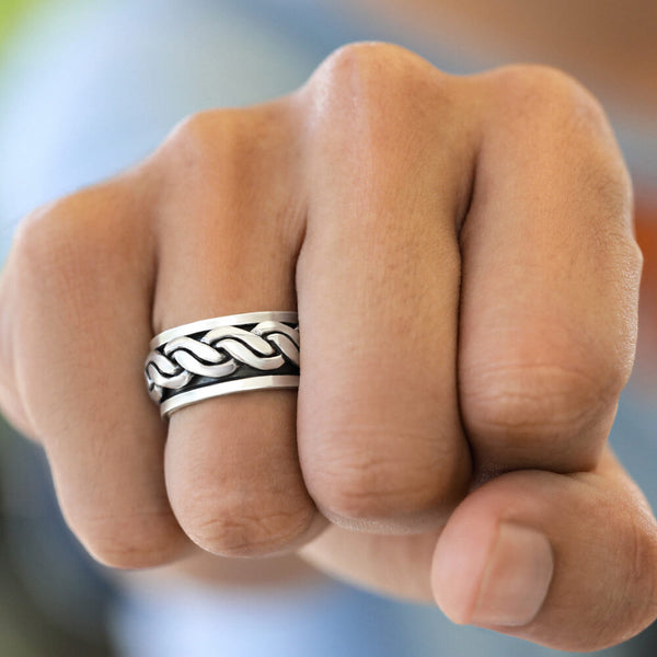 Spinning Ring - Solid 925 Sterling Silver - Size 7 to 15 - VY Jewelry