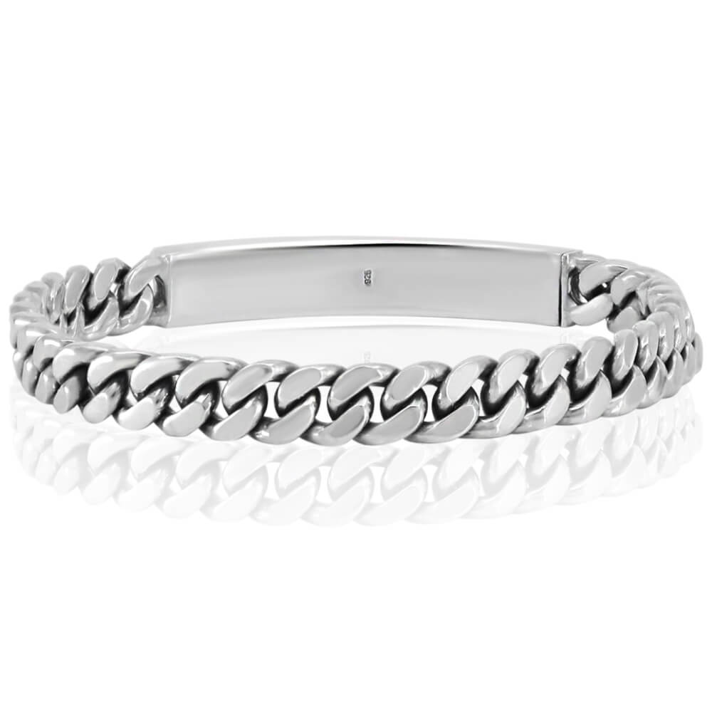 925 Silver Engravable Unisex Bracelet, Size 7 - 10.5 - VY Jewelry