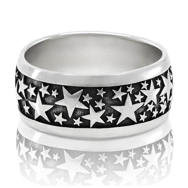 Stars Ring for Men made of 925 Solid Sterling Silver - VY Jewelry