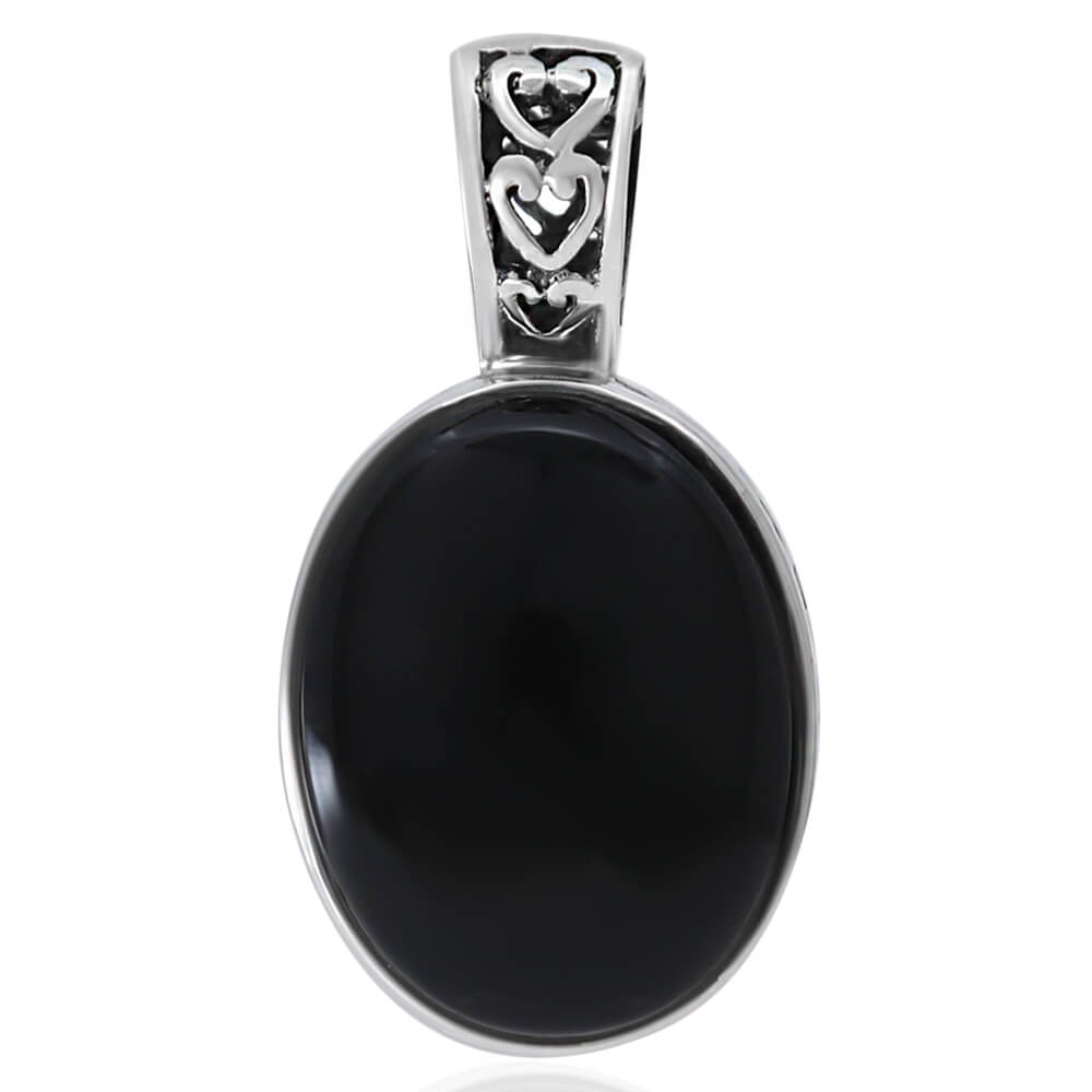 Turquoise or Onyx Pendants made of 925 Sterling Silver - VY Jewelry