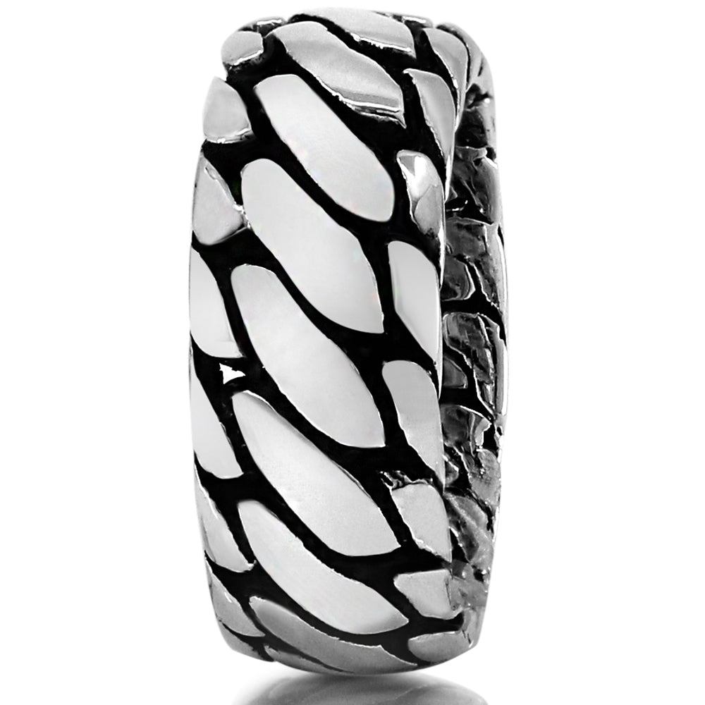 Tire Ring for Men made of Solid 925 Sterling Silver - VY Jewelry